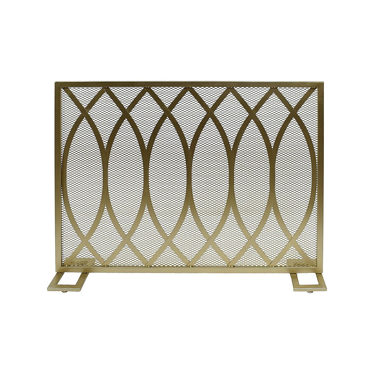 Christopher Knight Home Junior Modern Single Panel Iron Firescreen, Gold Finish