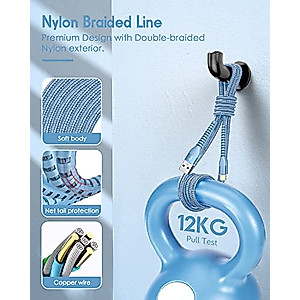 4 Pack 6FT iPhone Charger Cable [Apple Mfi-Certified] Lightning Cable Nylon Braided High Speed USB Fast Charging Cord Compatible with iPhone 14/13 Pro Max/12/11/XS/XR/X/8 plus/7/6/5/iPad（Sierra Blue）