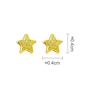 CHOW SANG SANG 999.9 24K Gold Price-by-Weight Gold Star Stud Earrings for Women 69449E (Approx. 0.028 tael (1.04 g))
