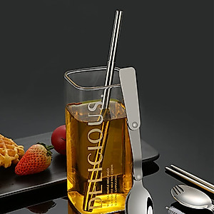 Reusable Metal Straws Collapsible Stainless Steel Straws with Cleaning Brush and Storage Case Portable Collapsible Straws with a Case for Travel Home Metal Straws Drinking