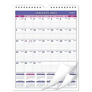 2023-2024 Wall Calendar - 18 Months Calendar 2023-2024 from Jan. 2023 - Jun. 2024, 8.5" x 11", Twin-Wire Binding, Ruled Blocks with Julian Dates, Perfect Wall Calendar for Organizing