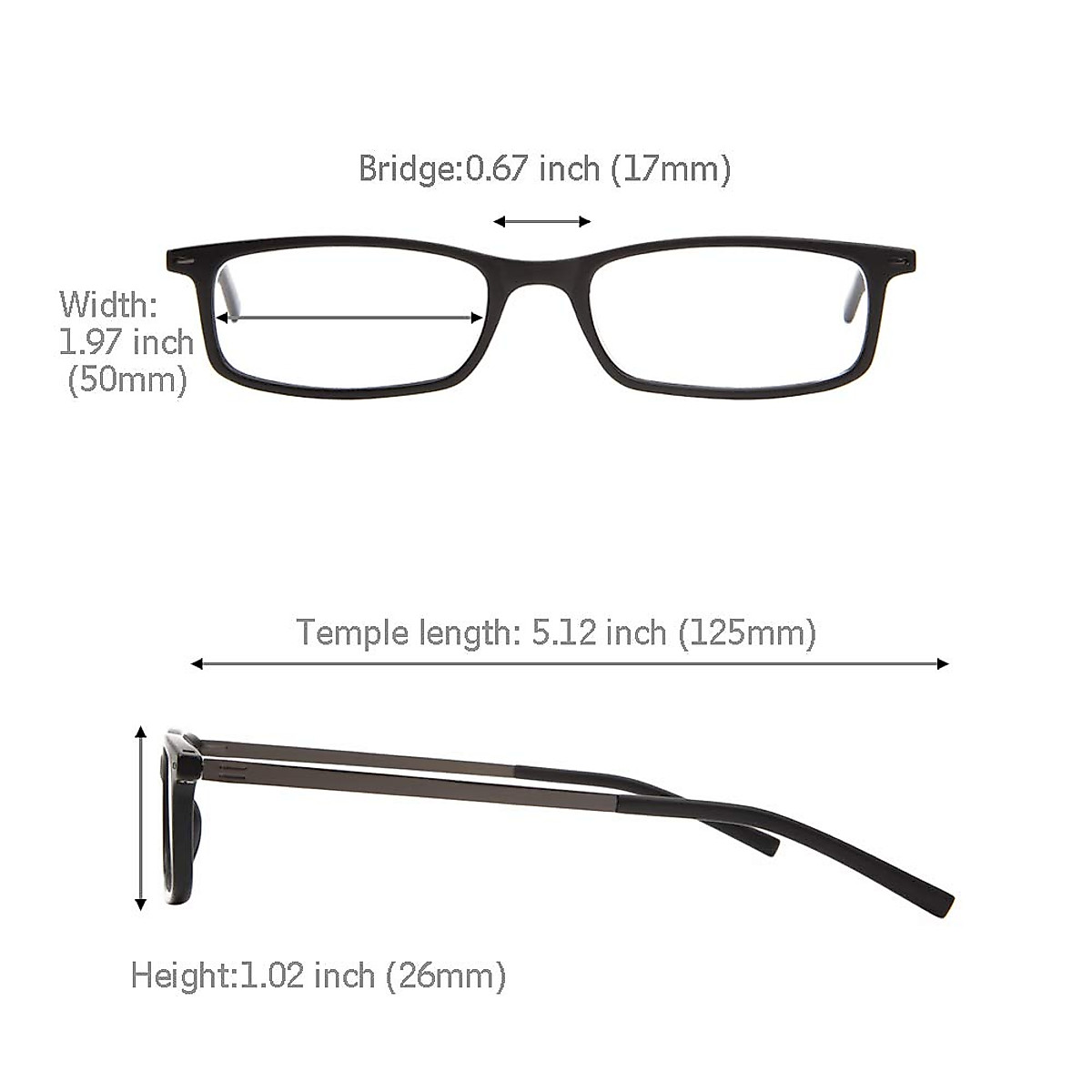 EYEGUARD Reading Glasses with Portable Case Slim Mini Pocket Readers for Women Men Eye Glasses