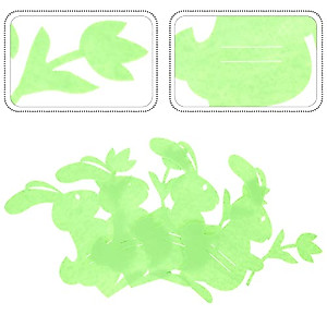 ABOOFAN 8pcs Easter Bunny Utensil Cutlery Holder Pouch Bags Rabbit Silverware Sleeve Fork Spoon Pocket Easter Table Decoration for Holiday Spring Easter Party Light Green