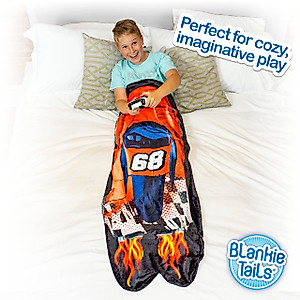 Blankie Tails - Photo Realistic Race Car Blanket - Machine Washable Wearable Car Sleeping Bag Blanket Bedding - Great for Gifts, Sleepovers Girls and Boys Pajamas or Daily Use of Kids and Toddlers