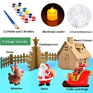 DIY Miniature House Kit, Build & Paint Dollhouse, Arts and Crafts Birthday Gifts for Kids Boys and Girls Age 3-12 (Moore's House)