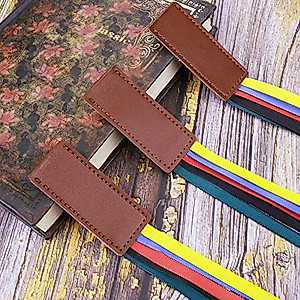 Prasacco 3 Pcs Bible Ribbon Bookmarks, Bible Verse Bookmarks Leather Bookmarks Bible Book Markers for Books Bible Accessories