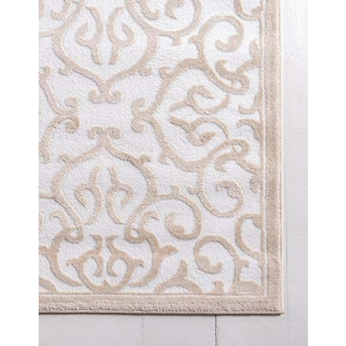 Unique Loom Rushmore Collection Area Rug - Johnson (5' 1" x 8' Rectangle, Snow White/ Beige)
