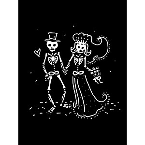 CafePress Skeleton Bride And Groom Folded Greeting Card Matte
