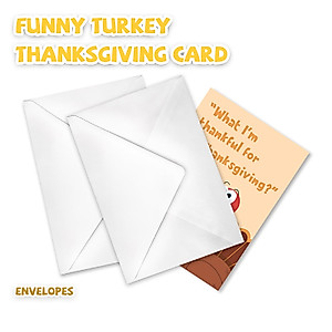 DTESL Happy Thanksgiving Card Funny, Sound and Shaking Head Motion Cartoon Humor with Envelope - not a turkey