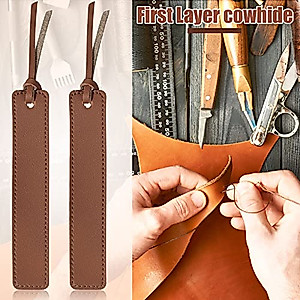 80 Pieces Brown Leather Bookmarks Handmade Genuine Leather Page Markers Personalized Leather Bookmarks for Book Reading Bookworm Book Lovers Readers Writers Accessories
