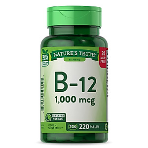 Nature's Truth B12 Vitamin Tablets | 1000 mcg | 220 Count | Non-GMO & Gluten Free Supplement