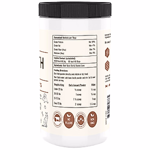 Bone Broth for Dogs and Cats with Beef Liver – Human Grade Grass Fed Beef Bone Broth Powder for Dogs – Dog Food Toppers for Picky Eaters - Supports Joints & Gut Health – Freeze Dried Liver - 8oz