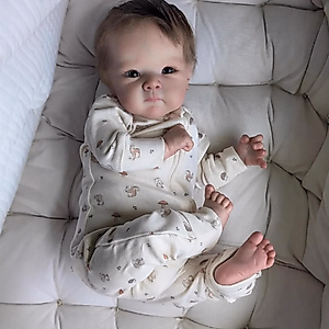 RXDOLL Lifelike Reborn Baby Dolls Silicone Full Vinyl Body 18 inch Realistic Newborn Baby Girl Doll Real Life Baby Doll Anatomically Correct Girl Washable for Kids Age 3+