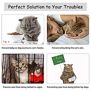 LUBERDUSH Cat Door Holder Latch -Adjustable Cat Door Alternative to Keep Dogs Out of Cat Litter Boxes and Food,Flex Latch Strap Let's Cats in and Safe Baby Proof, No Measuring Easy to Install(2 Pack)