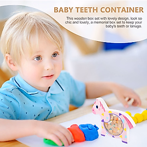 20pcs Boxes Children's Tooth Box Baby Bottles Newborn Teeth Tooth Storage Deciduous Tooth Case Baby Milk Bottle Baby Memorial Lanugo Container Toddler Organizer Commemorate Wooden