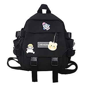 Yevin Anti Theft Backpack Crossbody Bags Travel Purse Convertible Backpack Ladies Nylon Waterproof Backpack for Women and Girl（Black）