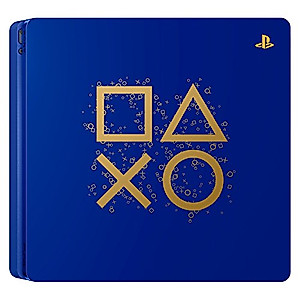 Playstation 4 Days of Play Limited Edition 1TB Slim Console with Extra Gold Dualshock 4 Wireless Controller Bundle