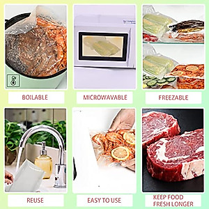 Vacuum Sealer Bags,200 Pcs 4mil 8"x12"Vacuum Sealer Bags for Food,Vacuum Storage Bags Foodsaver Bags for Food Preservation, Refrigeration Storage, Low Temperature Cooking, Microwave Heating