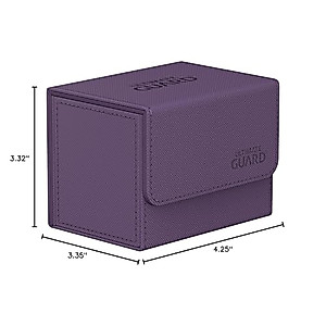 Ultimate Guard Sidewinder 80+, Deck Box for 80 Double-Sleeved TCG Cards, Purple, Magnetic Closure & Microfiber Inner Lining for Secure Storage