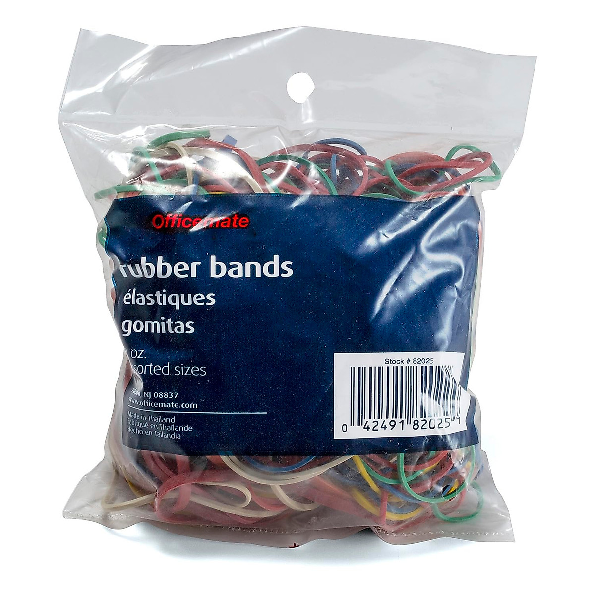 Officemate Assorted Rubber Bands - Sizes & Colors, 4 oz Bag