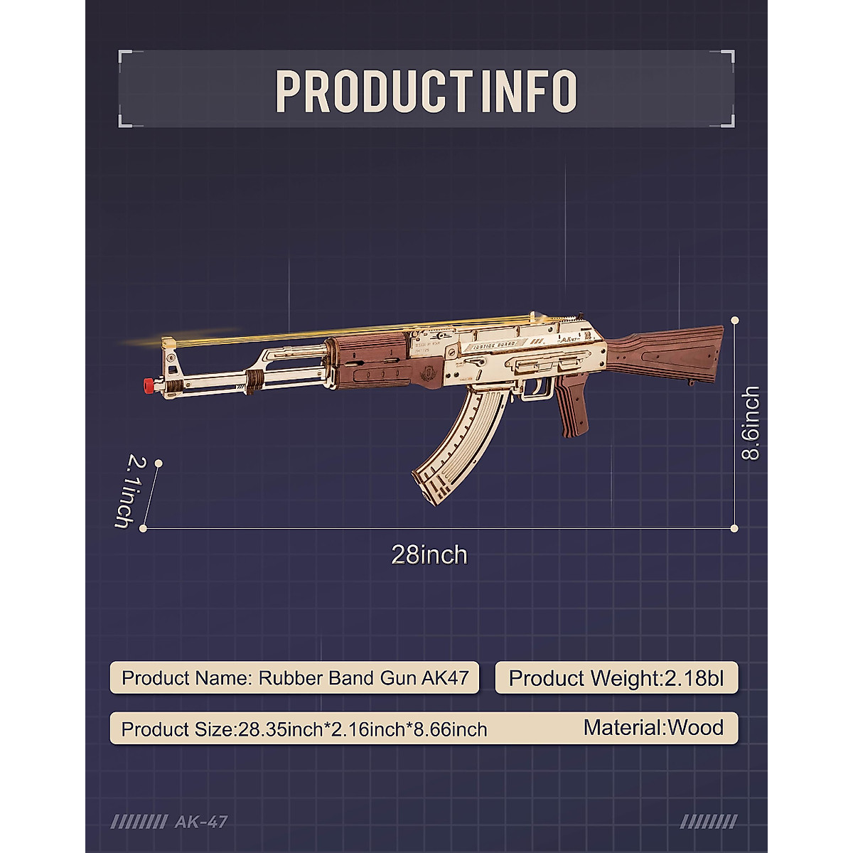 RoWood 3D Puzzles for Adults,Rubber Band Gun,DIY Wooden Puzzles Wooden Model Building Kit Creative Toy Wooden Kits Assembly Puzzles,Gifts for Adults&Teens
