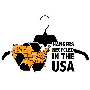 Hanger Central Recycled Heavy Duty Plastic Bottoms Hangers with Ridged Pinch Clips Pants Hangers, 8/10/12/14 Inch, Black, 100 Pack (8")