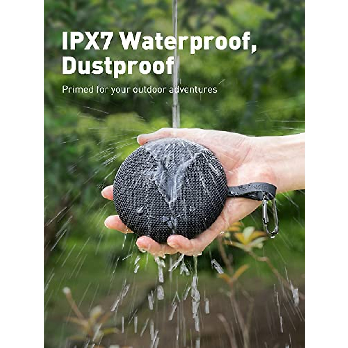 Fosi Audio B2 Bluetooth Shower Speaker, IPX7 Waterproof Bluetooth Speaker with 24H Playtime, Supports TWS Stereo Sound Mode, Portable Speakers Bluetooth Wireless for Outdoor, Hiking, Camping, Boating