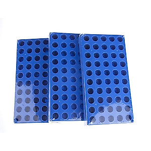 5 Packs Vial Rack,Single Blue Holds 50 Standard 12mm 2ml Vial, Plastic Centrifuge Tube Rack Holder