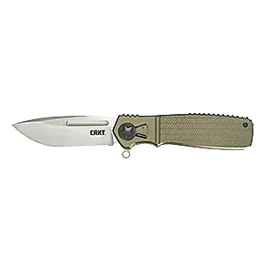 COLUMBIA RIVER KNIFE & TOOL CRKT Homefront Aluminum Folding Pocket Knife: Take Apart Field Strip, Satin Blade, Flipper Open, Liner Lock, Aluminum Handle, Deep Carry Pocket Clip K270GKP