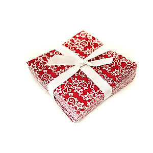 96 pc Red & White Basics pre Cut Charm Pack 5" Squares 100% Cotton Fabric