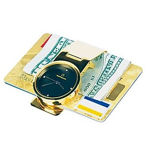 Steinhausen Gold Money Clip Watch with Black Watch Face