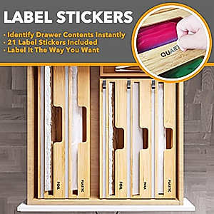 SpaceAid Bag Storage Organizer (1 Box 4 Slots), WrapNeat 2 in 1 Long Wrap Dispenser