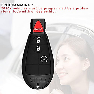 Key Fob Replacement Keyless Entry Remote Fits for Dodge Ram 1500 2500 3500 Truck Pickup 2009-2012, Dodge Magnum, Charger, Journey, Challenger, Grand Caravan, JEE p Grand Cherokee, Commander