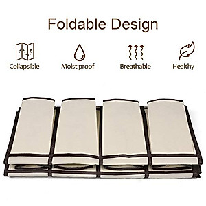 LAIGOO Over the Door Shoe Organizer, Hanging Shoe organizer with 24 Large Fabric Pockets, with 4 Hooks Shoe Storage Rack Organizer for Closet Bedroom Bathroom Pantry（60 x 20 inch, Beige