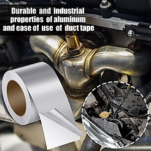 Outus Aluminum Tape 2.36 Inch x 115 Feet, 1.8 Silk Aluminum Foil Tape HVAC High Temp Insulation High Heat Resistant Sealing Film for Duct Work Ac Units Furnace Dryer Vent