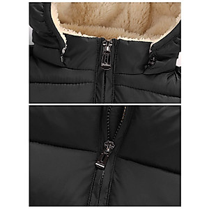 Happy Cherry Toddler Snowsuit Soft Thick Long Sleeve Jacket with a Removable Hooded Zipper Clothing Black Large