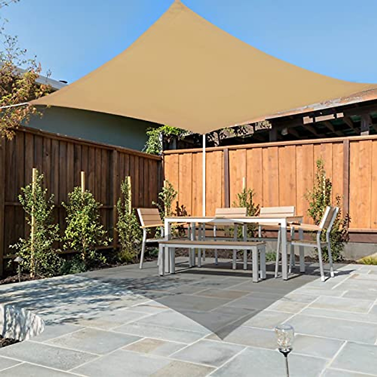AOGESHI Shade Sail Waterproof Rectangle Sand 10'x13' Sun Shade 95% UV Block Awning for Outdoor Patio and Garden Yard Activitie