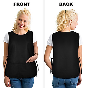 TFTAFAN Cobbler Apron Unisex Waterproof Apron with 2 Deep Pockets Art Smock for Painting Cleaning Artiest Apron work kitchen (1, Black)