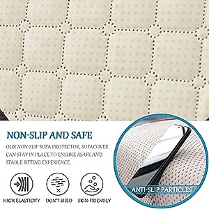 EXTLEZSA Water Proof Sofa Armrest Cover, 1/2/3 Seater Sofa Headrest Slipcovers with Pocket Nonslip Armchair Cover Quilted Furniture Protector for Recliner Leather Sofa Couch (Red,2 Seat 4 pc)