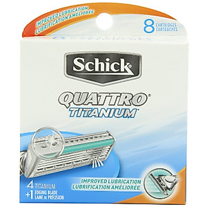 Schick Quattro Titanium Refill, 8 Count (3 Pack)