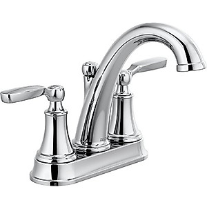 Delta Faucet Woodhurst 2-Handle Centerset Bathroom with Metal Drain Assembly, Chrome (2532LF-MPU)