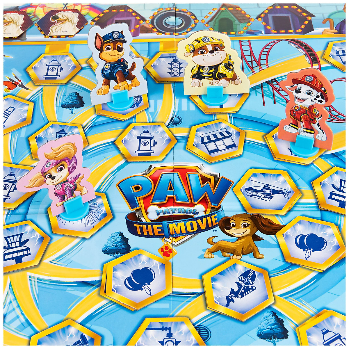 PAW Patrol: The Movie, Adventure City Lookout Tower Board Game Chase Marshall Skye Ryder Rubble, for Preschoolers, Kids, & Families Ages 4 and up