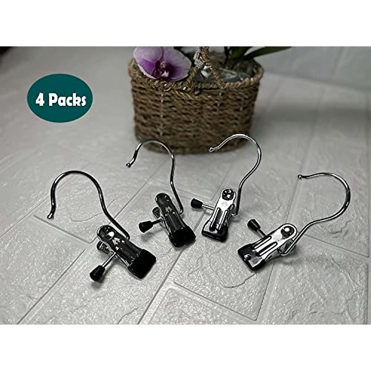 HAIZLUOP Boot Hangers for Closet, Boot Clips Hooks for Hanging Boots, Metal Hanger Clips, Chrome, 4 Pack