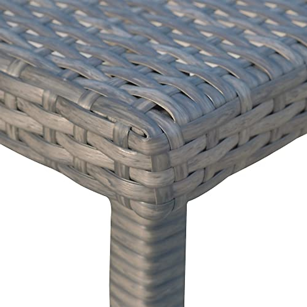 MCombo Patio Bar Set, Wicker Outdoor Table and 2 Stools, 3 Piece Patio Furniture with Storage for Poolside, Backyard, Garden, Porches 6085-1201 (Grey)