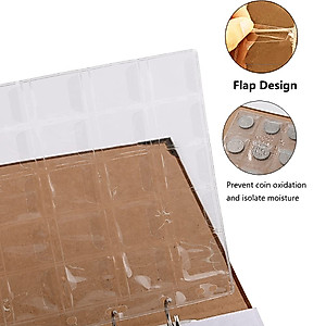 Currency Coin Album (150 Pockets Coin & 240 Pockets Banknote), Paper Money Collection Large Storage Book Supplies Holder Binder