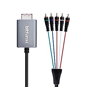 Kacenray Component Cable for Gamecube Running GCVideo Lite Software Component Video 5RCA YPbPr Cable for NGC Nintendo Gamecube with Digital AV Output