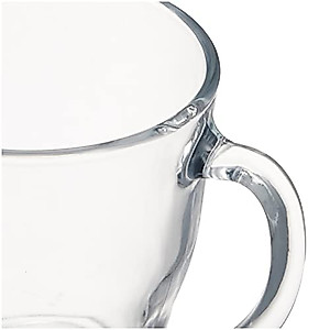 Duralex Made In France Cosy Glass Mug (Set of 6), 12.37 oz, Clear