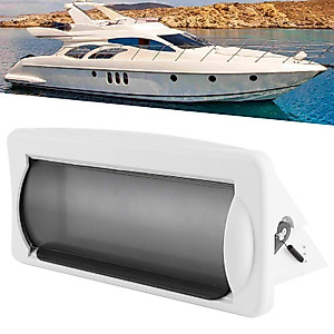Aramox Water Resistant Marine Stereo Cover, ABS Marine Boat Single DIN DVD Waterproof Radio Cover Splash Guard Flush Mount White Shell