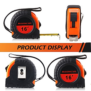 Yunsailing 15 Pack Tape Measure Bulk 16 Feet Retractable Measuring Tape Small Tape Measure Easy Read Tape Measure with Fractions 1/8 Measurement