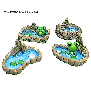 Trasfit 4 Pieces Fairy Garden Miniature Pond Ornaments Accessories for Miniature Garden Accessories, Home Micro Landscape Decoration